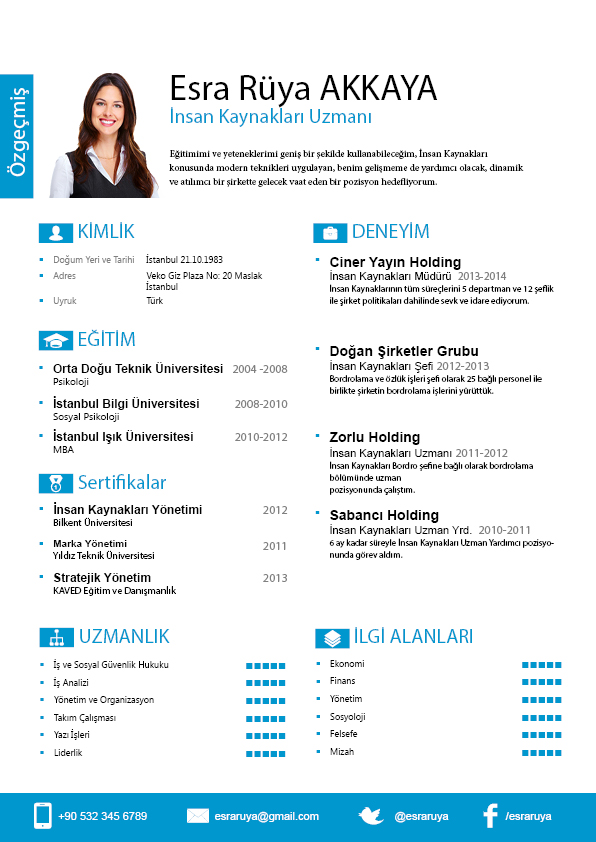 CV Örnekleri | Excel formatında Boş CV örneği İNDİR